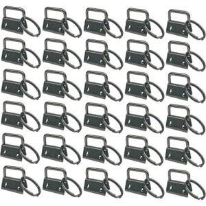 mfdsj 20 pcs 1 inch key fob hardware with key rings, key chain fob wristlet hardware, black