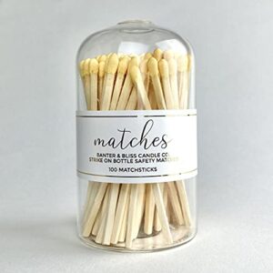 banter & bliss modern matchstick bottle with striker · 100 long yellow safety matches