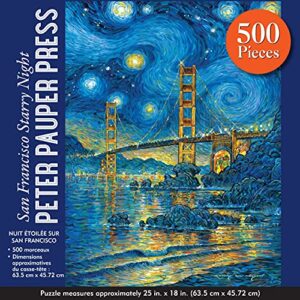 Peter Pauper Press San Francisco Starry Night 500 Piece Jigsaw Puzzle