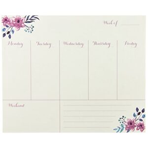 graphique purple watercolor weekly notepad, weekly organizer notepad w/ 80 tear-off weekly sheets, perfect organizer, 9.75" x 8"