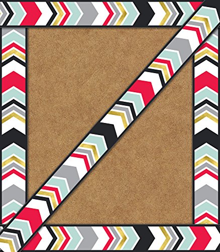 Carson Dellosa Modern Chevron Bulletin Board Borders, 36 Feet of Straight Chevron Classroom Borders for Bulletin Board, White Board, Cork Board, Locker, Classroom Decor, and Modern Office Decor