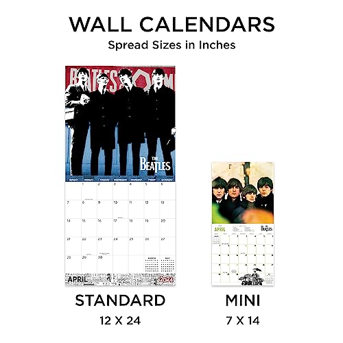 TF PUBLISHING 2024 The Beatles Wall Calendar | Large Grids for Appointments and Scheduling | Vertical Monthly Wall Calendar 2024 | Home and Office Organization | Premium Matte Paper | 12"x12”