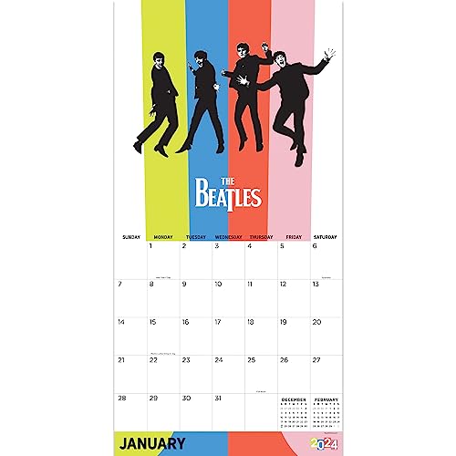 TF PUBLISHING 2024 The Beatles Wall Calendar | Large Grids for Appointments and Scheduling | Vertical Monthly Wall Calendar 2024 | Home and Office Organization | Premium Matte Paper | 12"x12”