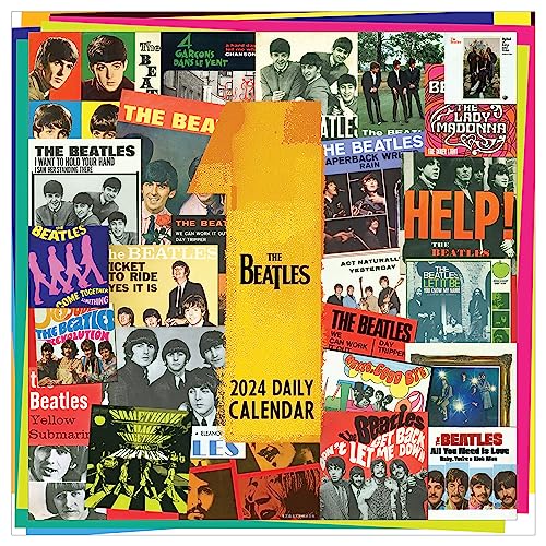 TF PUBLISHING 2024 The Beatles Daily Desktop Calendar | Home and Office Organization | Small Desk Top Calendar | Full-Color Easy Tear-Off Pages | Standing Fold-Out Cardboard Easel for Desks | 5.25”x5.25”