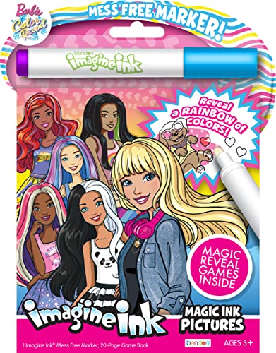 Bendon Barbie Mattel 20-Page Imagine Ink Magic Pictures with 1 Mess Free Marker 47002