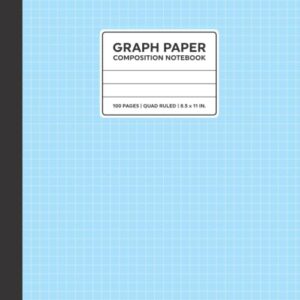 Graph paper Composition Notebook: Grid Paper Notebook | Quad Ruled | 100 Pages | 8.5 x 11" | Blue