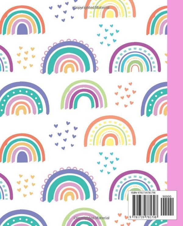 Cute Composition Notebook: Pretty Colorful Rainbow Journal, for Kids, Teens and Adults, Soft Cover, 100 Pages, 7.5 x 9.25 Inches Wide-Ruled Lined | Composition Notebooks School Supplies