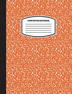 classic composition notebook: (8.5x11) wide ruled lined paper notebook journal (orange) (notebook for kids, teens, students, adults) back to school and writing notes