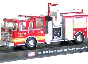 Pierce Dash Top Mount Pumper Fire Truck Diecast 1: 64 Model (Amercom GB-16)