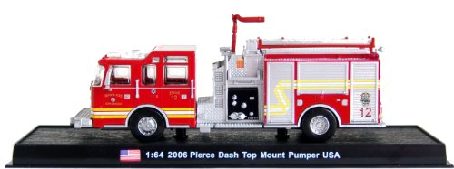 Pierce Dash Top Mount Pumper Fire Truck Diecast 1: 64 Model (Amercom GB-16)