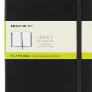 Moleskine Classic Notebook, Hard Cover, Large (5" x 8.25") Plain/Blank, Black, 240 Pages