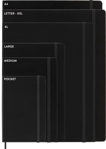 Moleskine Classic Notebook, Hard Cover, Large (5" x 8.25") Plain/Blank, Black, 240 Pages