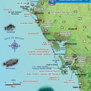 Southwest Florida Dive Map & Coral Reef Creatures Guide Franko Maps Laminated Fish Card