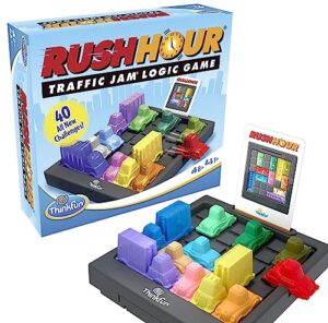 thinkfun rush hour traffic jam brain game and stem toy for boys and girls age 8 and up – tons of fun with over 20 awards won, international seller for over 20 years