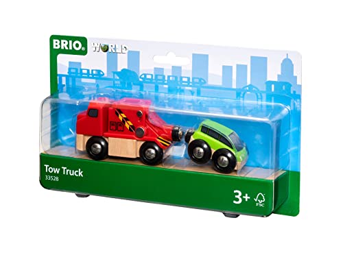 Brio World 33528 - Trusty Tow Truck - Wooden Toy Train Accessory for Kids Ages 3 and Up