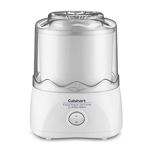 Cuisinart ICE-20P1 Automatic 1.5-Quart Frozen Yogurt, Ice Cream and Sorbet Maker, Makes Frozen Treats in less than 20-Minutes, White