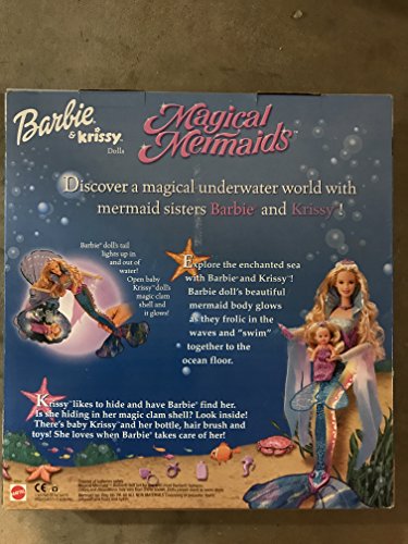 Magical Mermaids Barbie and Krissy Doll Light-up Tail with Glowing Shell Set