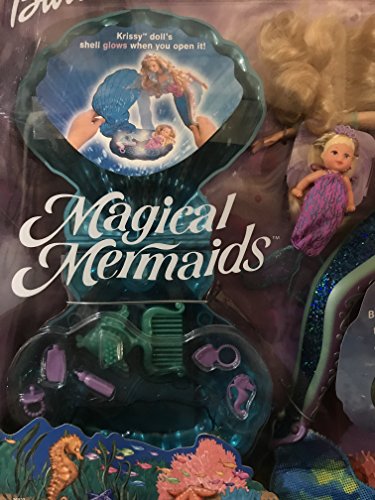 Magical Mermaids Barbie and Krissy Doll Light-up Tail with Glowing Shell Set