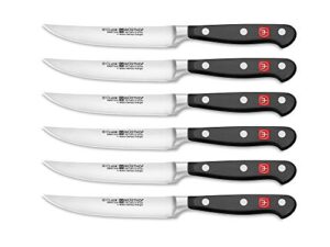 wusthof classic six piece steak set, one size, black, stainless steel