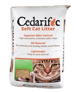 northeastern products cedarific natural cedar chips cat litter, 50 liter bag