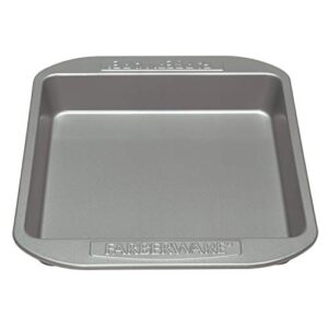 farberware nonstick bakeware nonstick baking pan / nonstick cake pan, square - 9 inch, gray