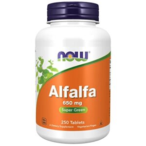 now supplements, alfalfa 650 mg source of vitamin k, green superfoods, 250 tablets