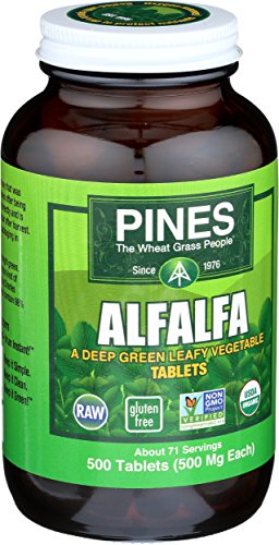 PINES Organic Alfalfa, 500 Count Tablets