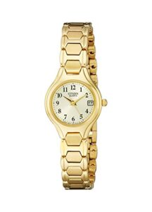 citizen quartz womens watch, stainless steel, classic, gold-tone (model: eu2252-56p)