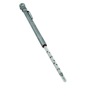 Milton S-921 Pencil Tire Pressure Gauge, Passenger Car, With Built-in Deflator Valve, Durable Plated Brass, Pressure Measured In PSI & kPa