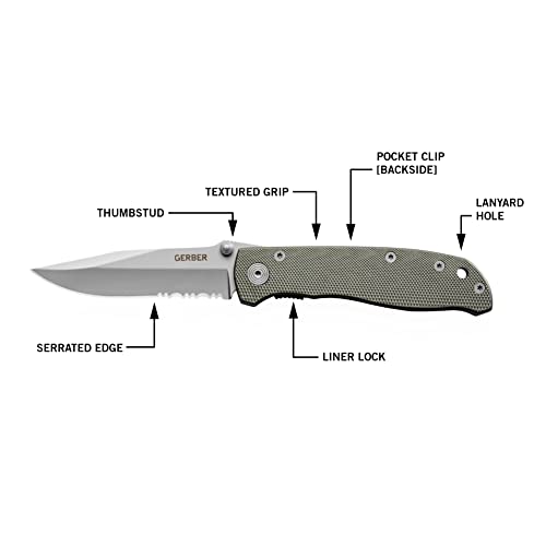 Gerber Gear Air Ranger Knife, Serrated Edge, Grey [45860]