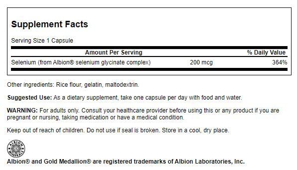 Swanson Albion Complexed Selenium 200 mcg 90 Capsules