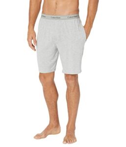 calvin klein men's ultra soft modern modal lounge sleep short, grey heather, m