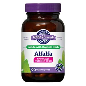 oregon's wild harvest non-gmo alfalfa capsules organic herbal supplements, 90 count