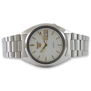 SEIKO Men's SNXG47 5 Automatic White Dial Stainless Steel Watch