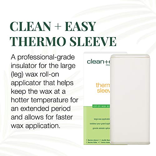 Clean + Easy Thermo Sleeve Roll On Wax Holder for Large Wax Refill Cartridges, Large Wax Applicator Insulator, For Professional and Personal Use, 1 pc