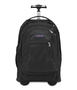 jansport driver 8 rolling backpack and computer bag, black - durable laptop backpack with wheels, tuckaway straps, 15-inch laptop sleeve - premium bag rucksack