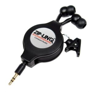 cables unlimited retractable 2.5mm earbuds - black