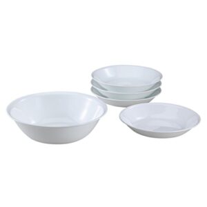 corelle livingware winter frost white 5-piece pasta set