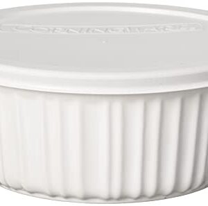 CorningWare French White 7-Pc Ceramic Bakeware Set with Lids, Chip and Crack Resistant Stoneware Baking Dish, Microwave, Dishwasher, Oven, Freezer and Fridge Safe