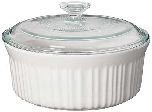 CorningWare French White 7-Pc Ceramic Bakeware Set with Lids, Chip and Crack Resistant Stoneware Baking Dish, Microwave, Dishwasher, Oven, Freezer and Fridge Safe