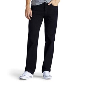 lee men's relaxed fit straight leg jean, double black, 38w x 32l