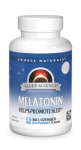 source naturals melatonin 2.5 mg - 60 peppermint flavored lozenges