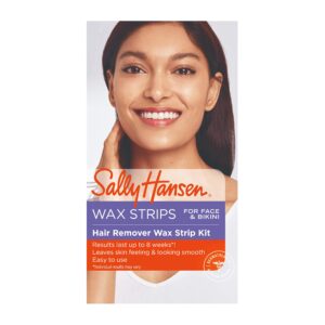 Sally Hansen Hair Remover Wax Strip Kit for Face & Bikini, Pack of 1