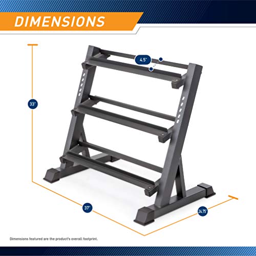 Marcy 3-Tier Dumbbell Rack Multilevel Weight Storage Organizer for Home Gym DBR-86