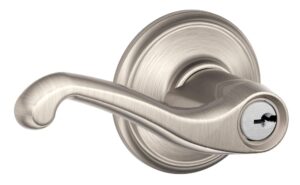 schlage lock co f51vfla619 flair entry locks, satin nickel