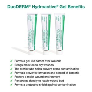 ConvaTec DuoDERM Hydroactive Sterile Gel, 15 Grams Tube for Management of Partial and Full-Thickness Wounds, Aids Autolytic Debridement, 187990, Box of 10 Tubes