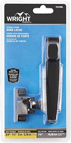 Wright Products V333BL Tie Down Push Button Door Latch for Screen and Storm Doors, Black