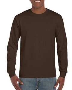 gildan ultra cotton 6 oz. long-sleeve t-shirt (g240)- dark chocolate,l