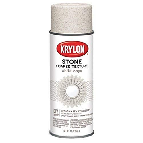 Krylon K18213 Coarse Stone Texture Finish Spray Paint, White Onyx, 12 Ounce