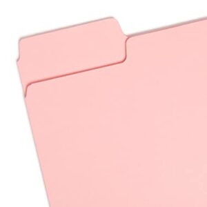 Smead Colored File Folder, 1/3-Cut Tab, Letter Size, Pink, 100 per Box (12643)